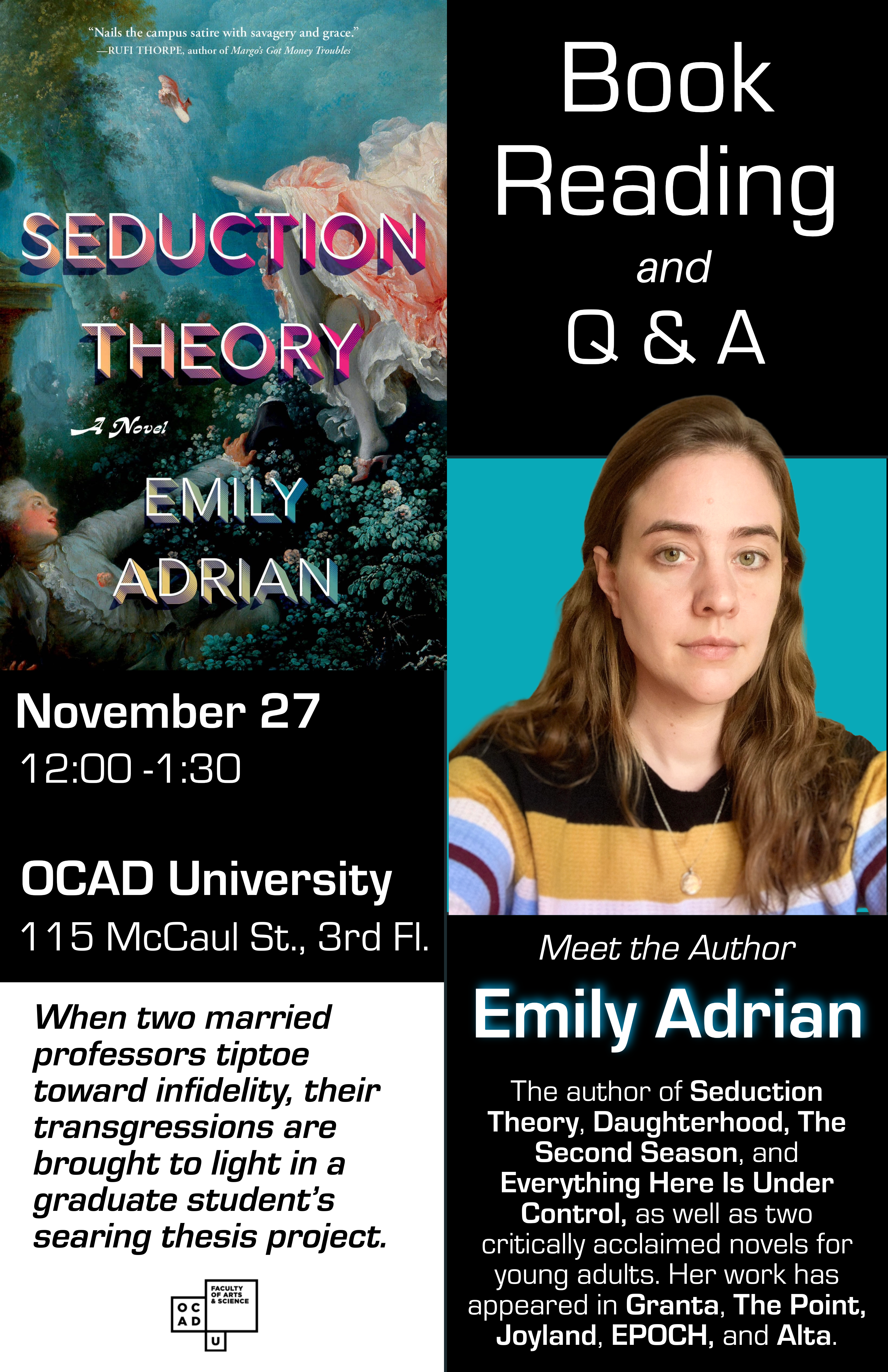 Emily Adrian: "Seduction Theory" Book Reading | OCAD University